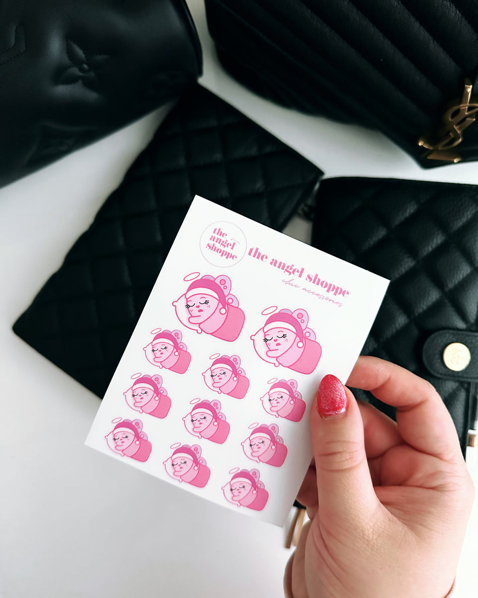 Angel sleeping/taking a nap (clear matte stickers) – The Angel Shoppe