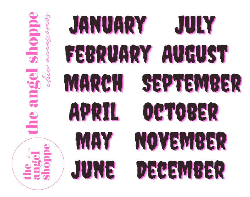 Spooky Monthly (black sticker sheet) – The Angel Shoppe